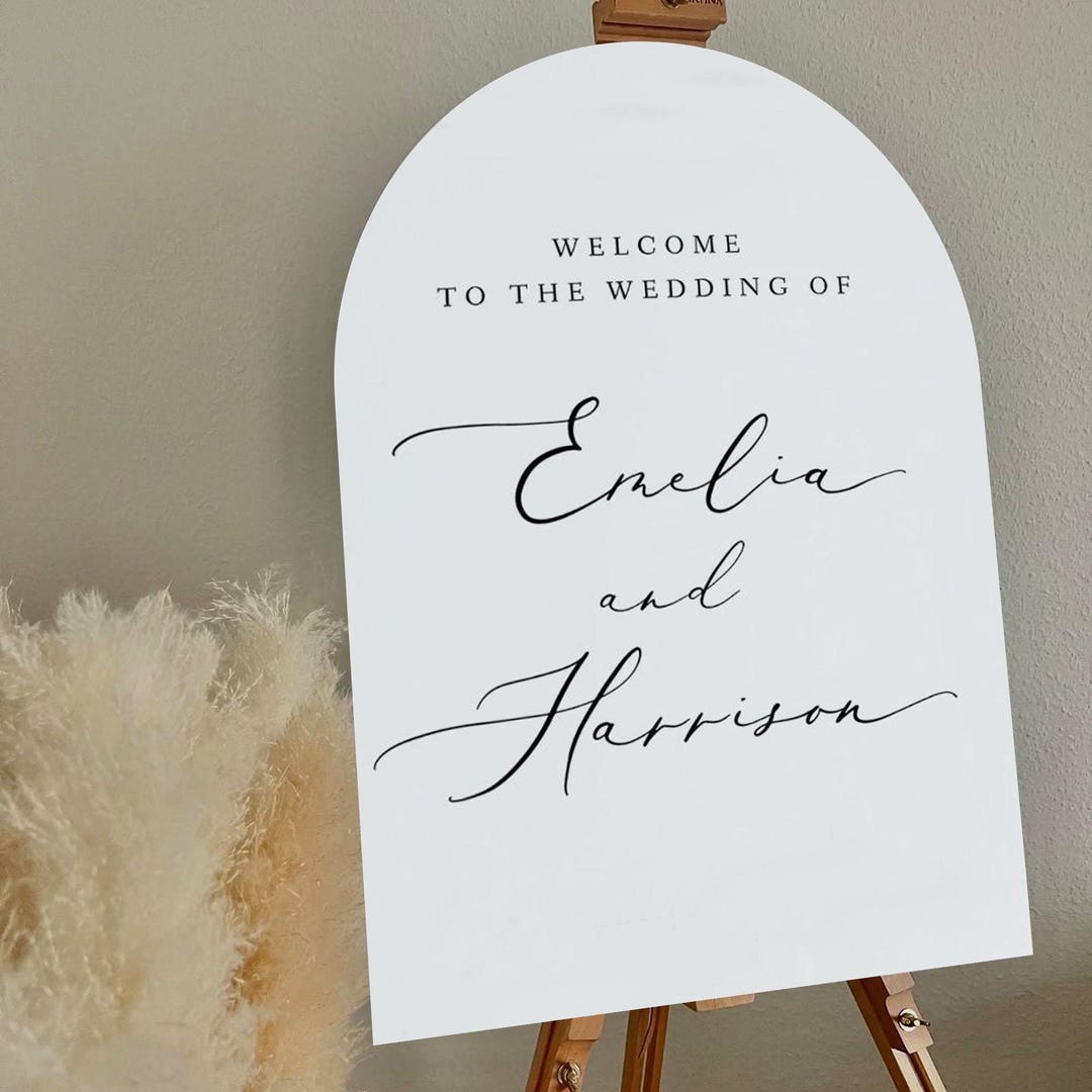 Arched Welcome to Wedding Acrylic Sign, Engagement Sign Welcome Signage ...