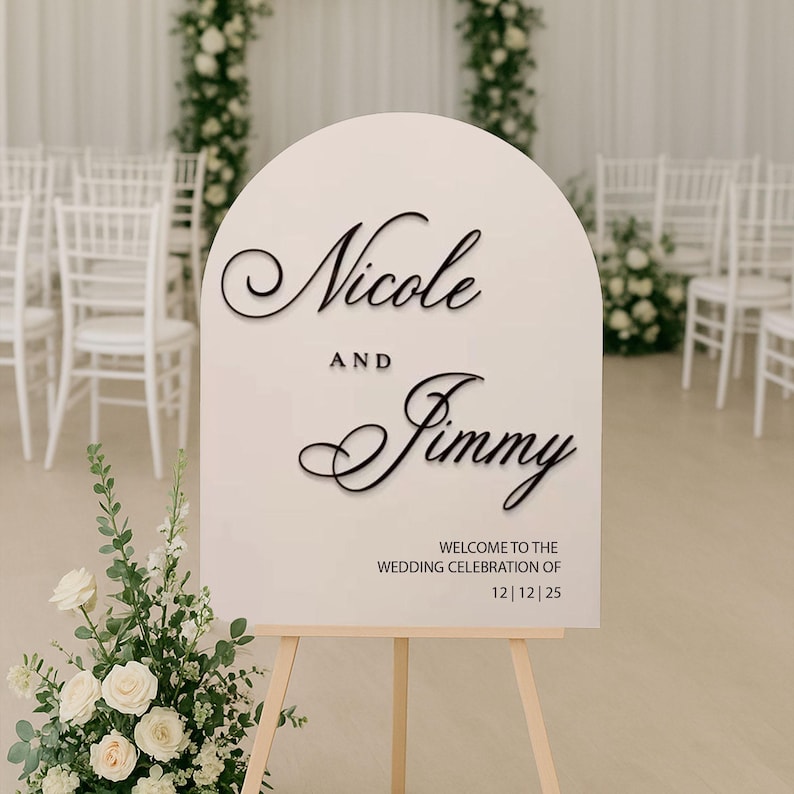 Custom Arched Wedding Sign, Engagement Sign Welcome Signage, Reception ...