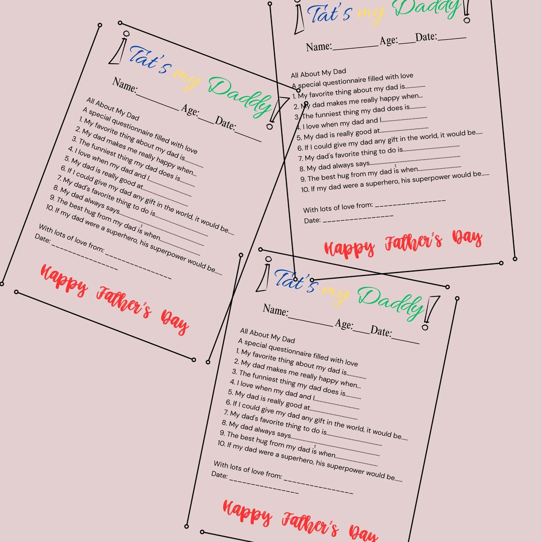 Father Day Questionnaire. Everything You Need to Know About My Dad ...