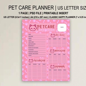 Pet Care Log for Female Cats | Printable Cat Health Record PDF | US ...