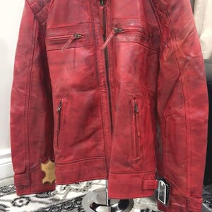 Mens Red Vintage Biker Motorcycle Real Cafe Racer Leather Jacket - Etsy