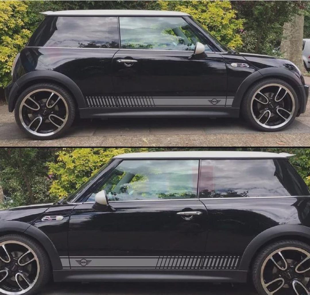 Fits Mini Cooper Side Stripes Graphics Decals Both Sides Any Colour ...