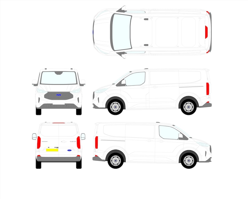 Ford Transit Custom 2024-2025 Vehicle Template Mock up Design Download ...