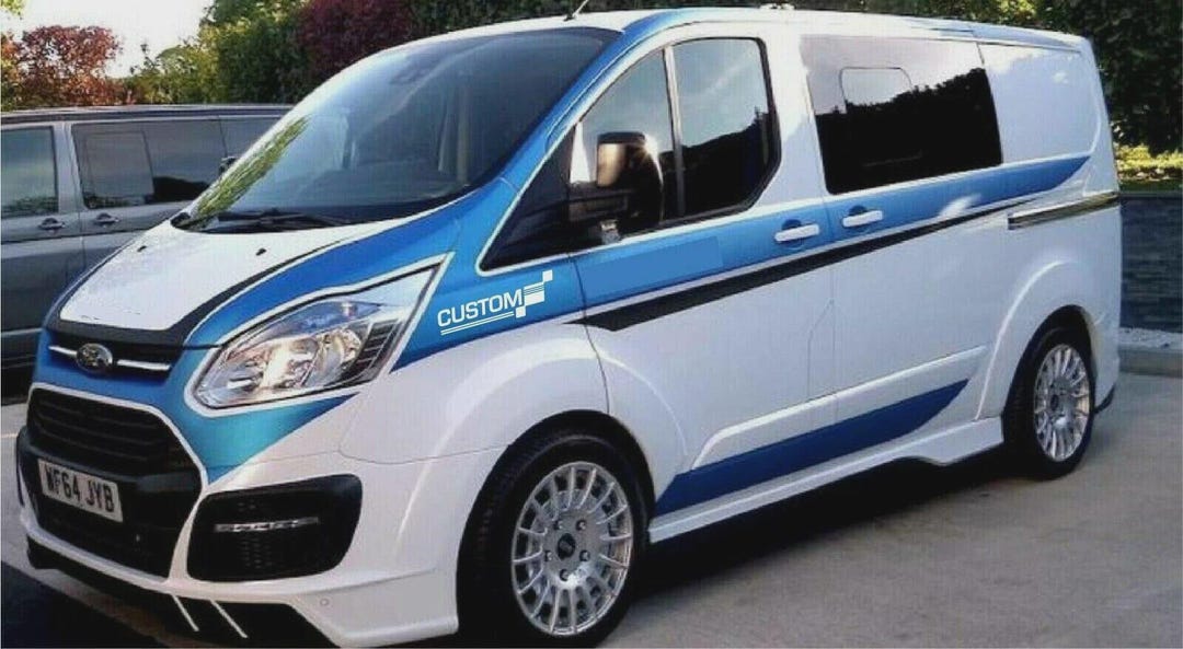 Fits Ford Transit Custom Full M Sport Graphics Decals Twin Sliding ...