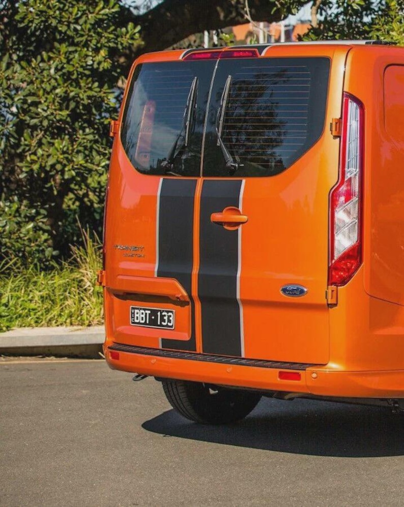 Fits Ford Transit Custom Graphics Kit Bonnet Side and Rear Stripes Pin ...