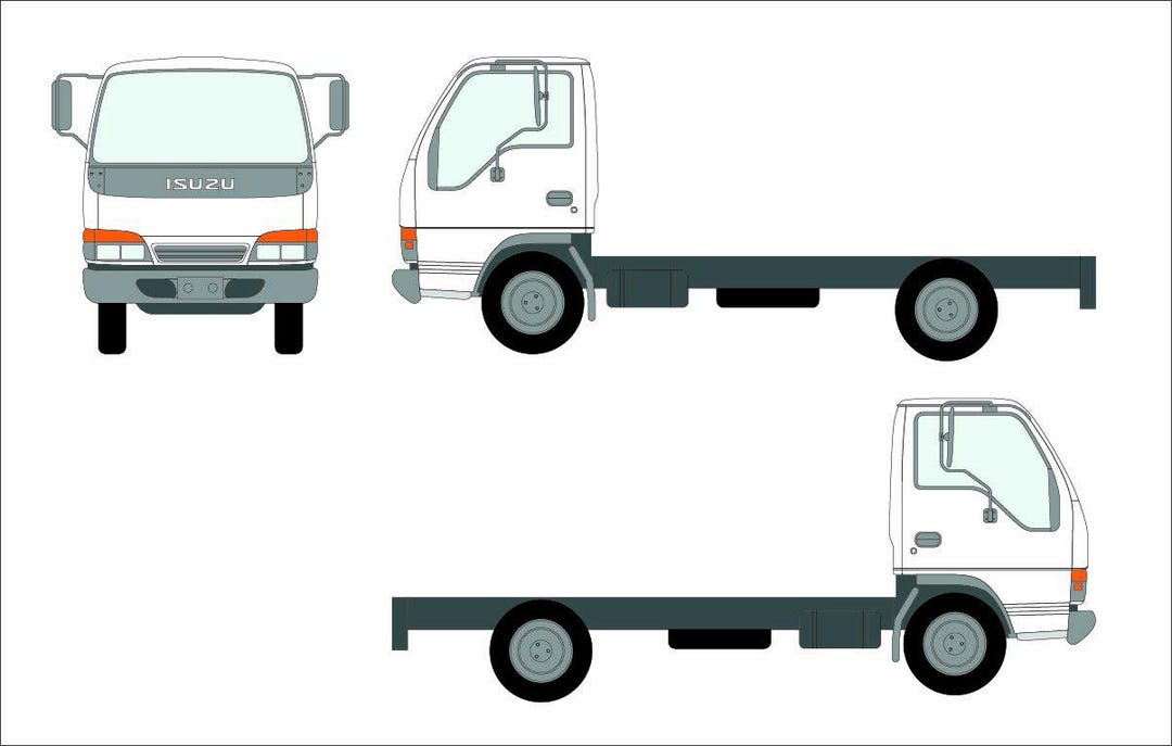 Isuzu NKR/NQR Vehicle Template Mock up Outline Digital Download - Etsy