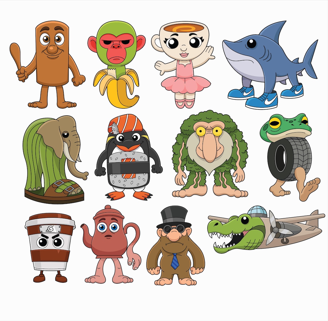 Italian Steal Brainrot Characters SVG AI EPS Vector Clipart Bundle ...