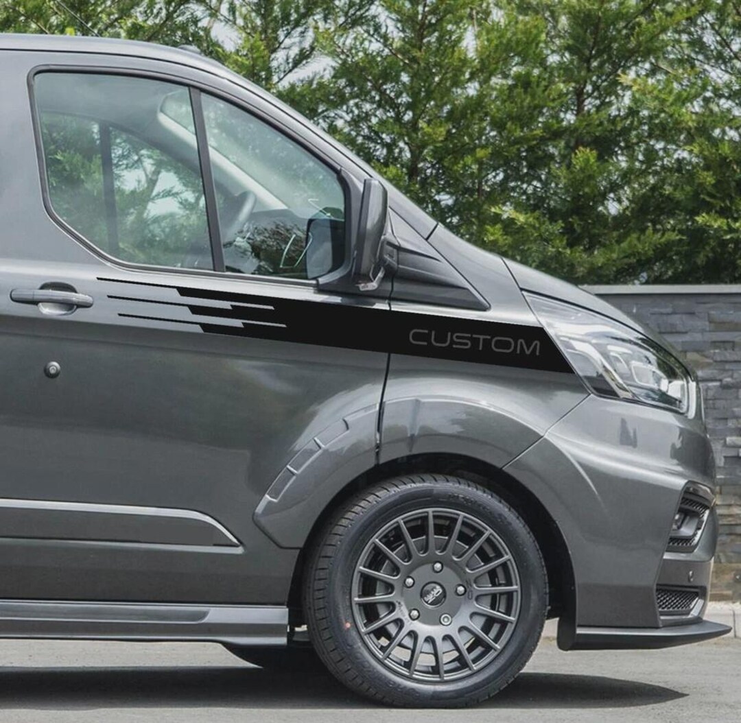 X 2 Ford Custom Transit Racing Stripes Stickers Decals Graphic Swb Lwb ...