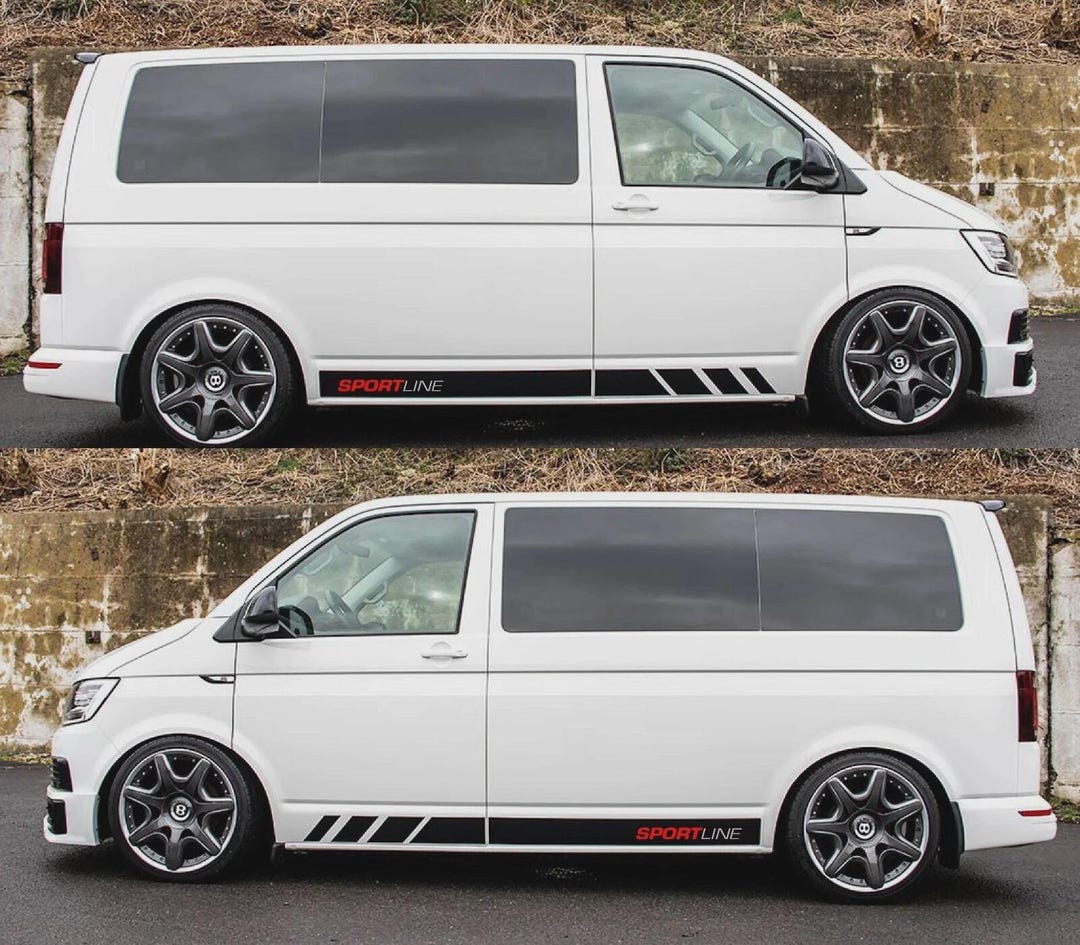 Fits VW Transporter T3 T4 T5 T6 Graphics Side Stripes Decals Both Sides ...