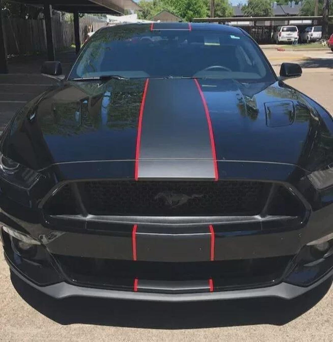 Fits Ford Mustang Bonnet Roof and Rear Stripes Graphics Any Year Any ...