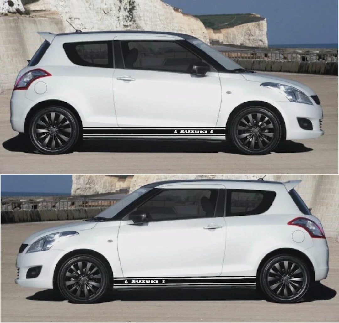 Fits Suzuki Swift Rocker Side Stripe Decals Both Sides Graphics Racing ...