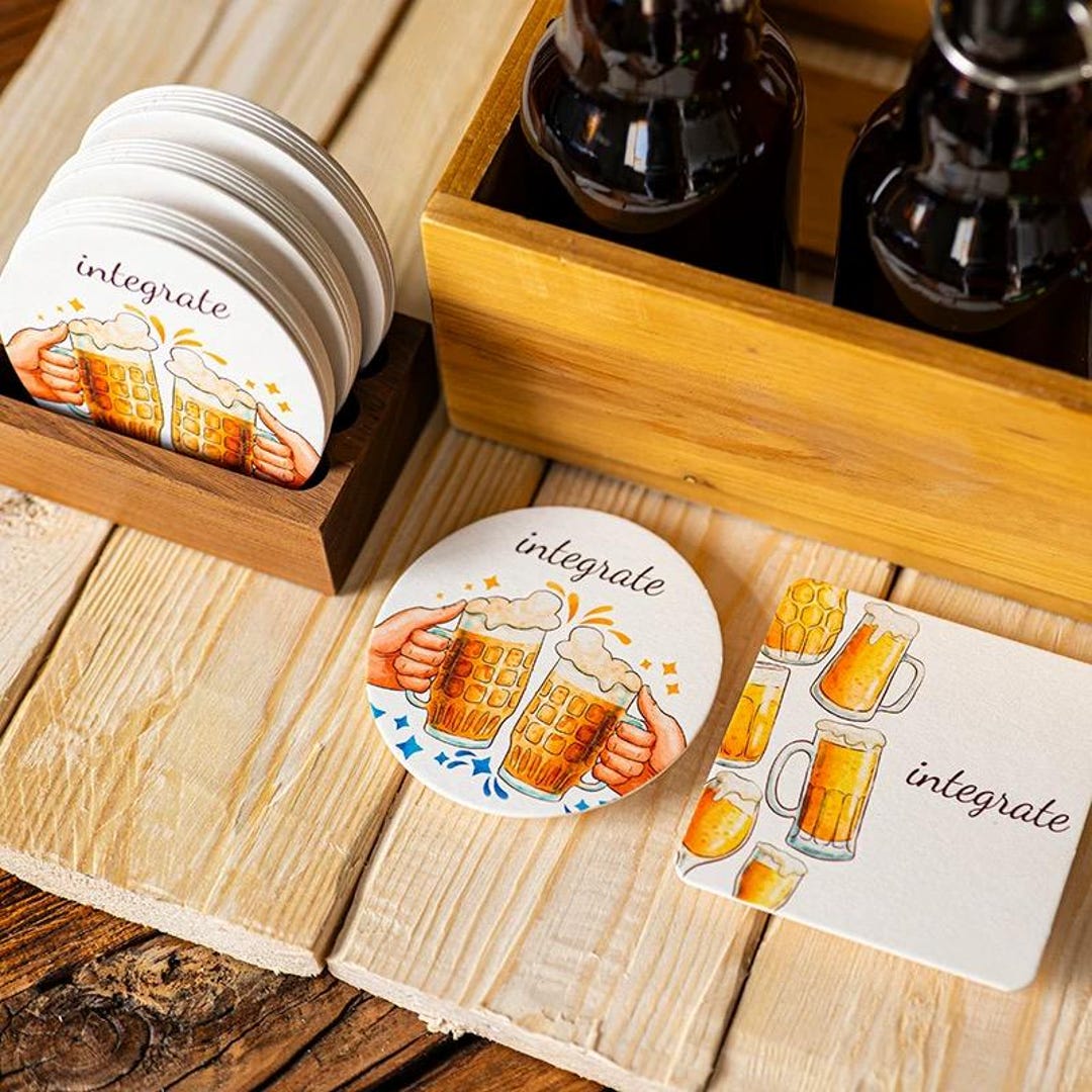 Personalized Paper Coasters – Custom Logo, Text or Image | Absorbent ...