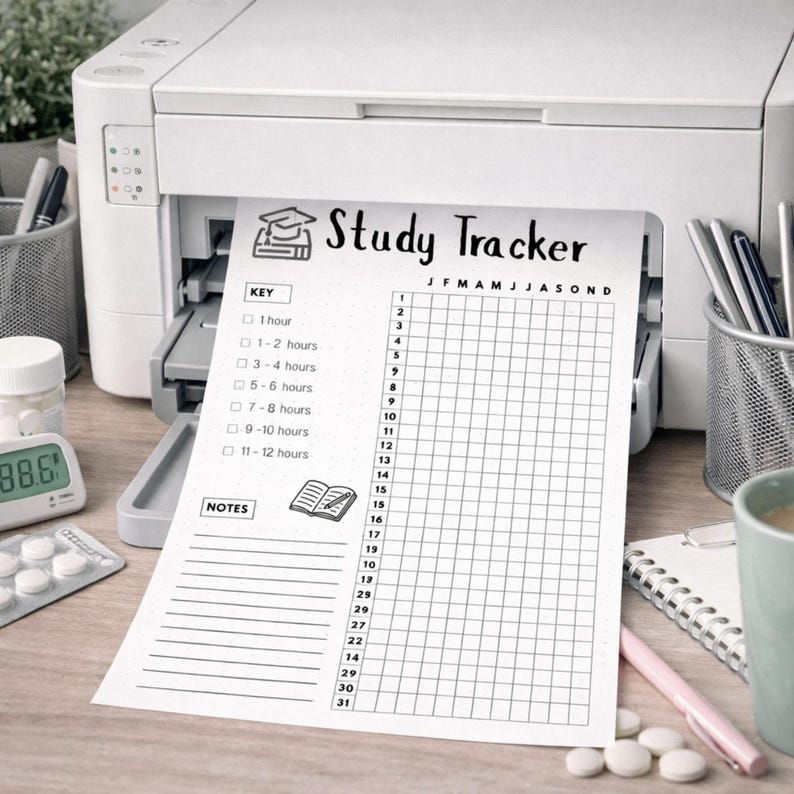 Study Tracker Printable | Student Study Log Academic Planner A4 A5 PDF ...