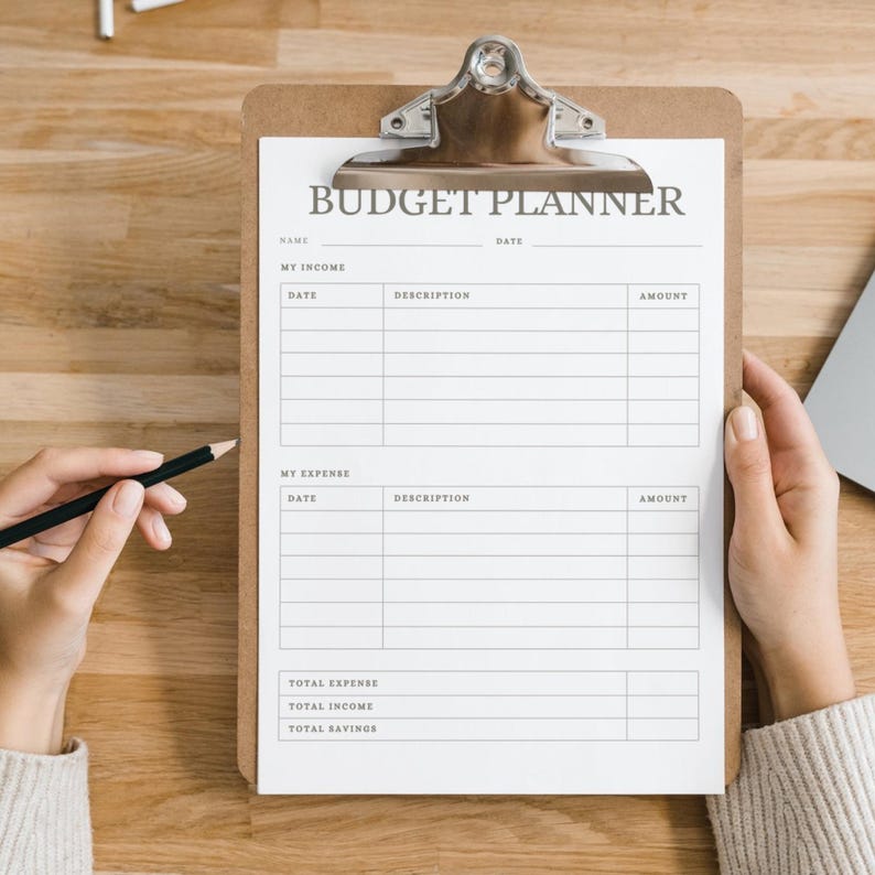 Minimal Budget Planner Printable Income Expense Tracker A4 A5 US Letter ...