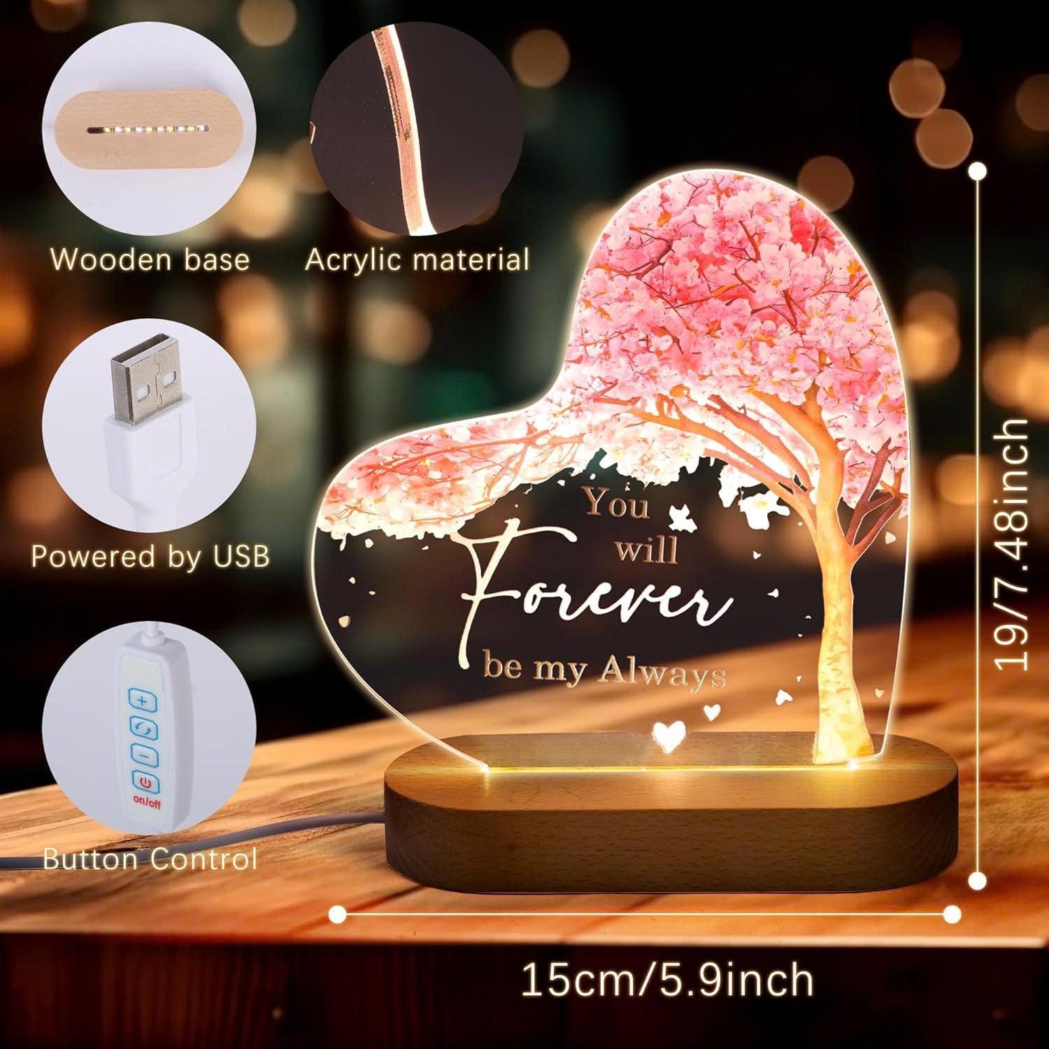 Personalized Couple LED Lamp, Custom Name Night Light, Anniversary Gift ...