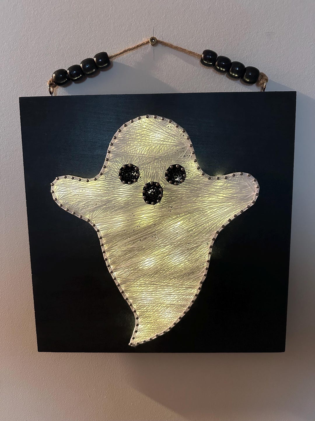 Handmade Light up Ghost String Art | Halloween Home Decor| Ghost Home ...