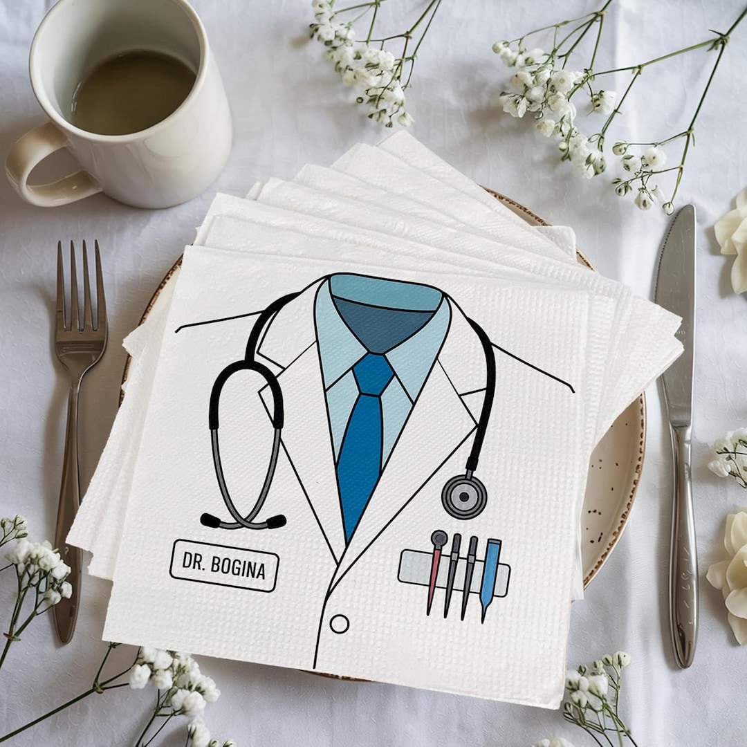 Luxury Custom Pack Congratulations Doctor Napkins, Nursing School Party ...