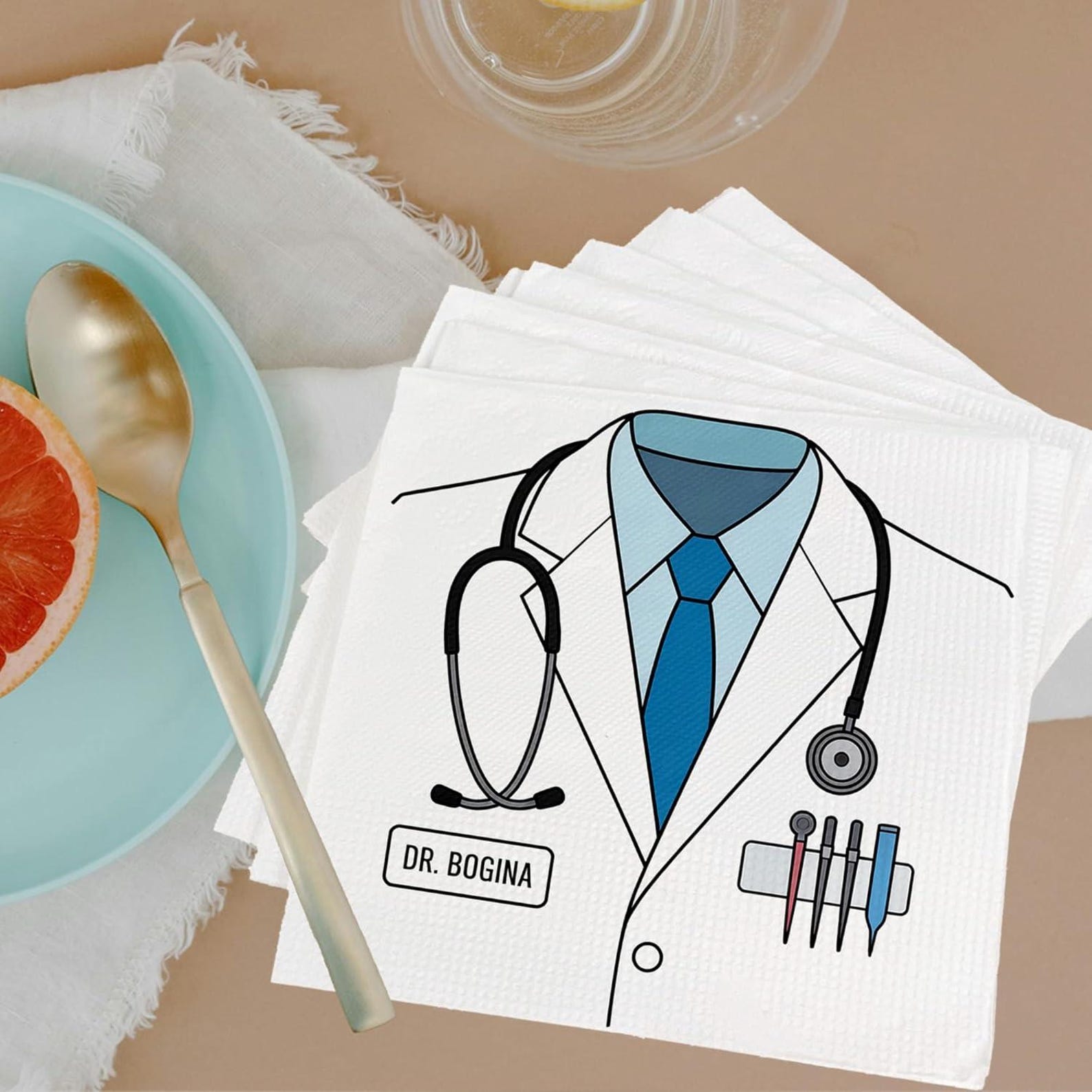 Luxury Custom Pack Congratulations Doctor Napkins, Nursing School Party ...