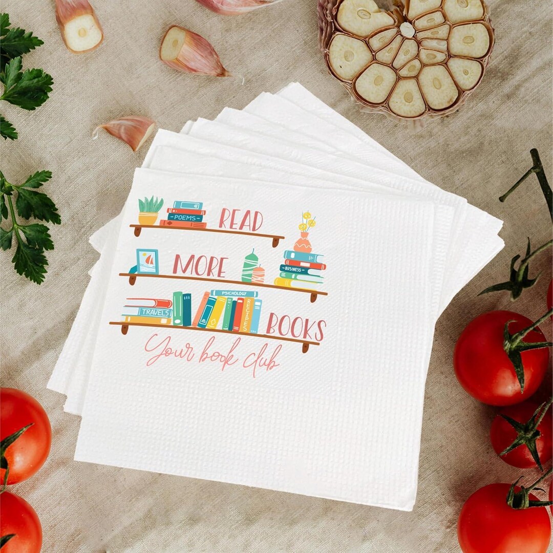 Personalized Book Club Napkins: Custom Beverage Napkins for Parties - Etsy