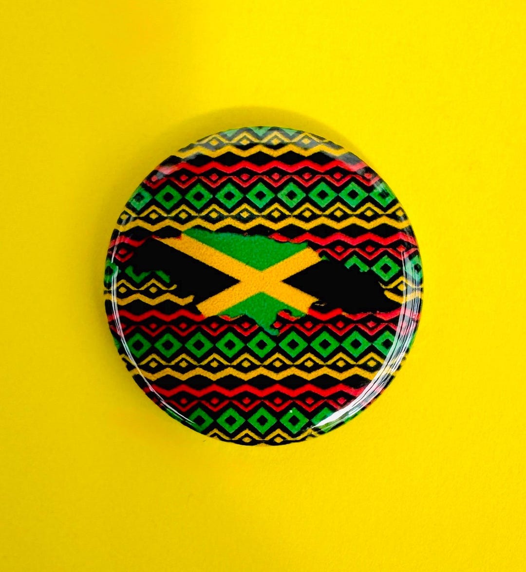 Jamaica Map Badge 25mm Jamaican and Proud - Etsy