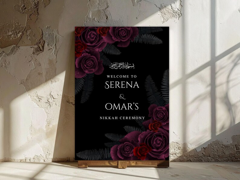 Islamic Wedding Welcome Sign: Nikkah, Walima, Akht Event (digital ...