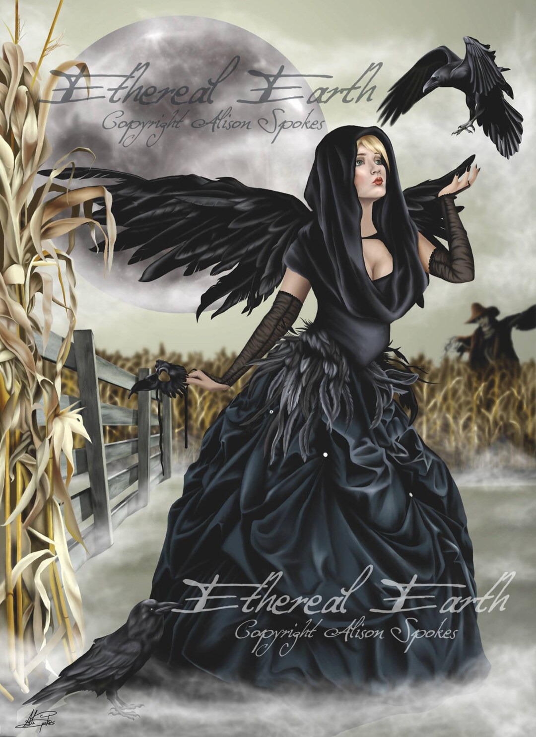 Raven Fairy Crow Witch Corn Moon Masquerade Blackbird - Etsy UK