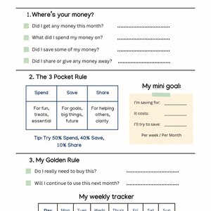 Kids Money Tracker Printable – Allowance & Savings Chart for Children ...