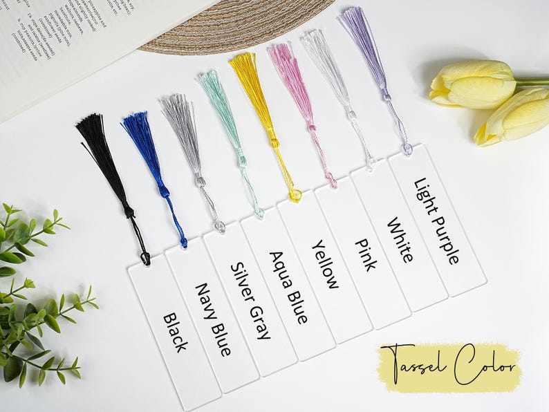 Personalized Bookmark With Custom Name, Acrylic Bookmark With Tassel ...
