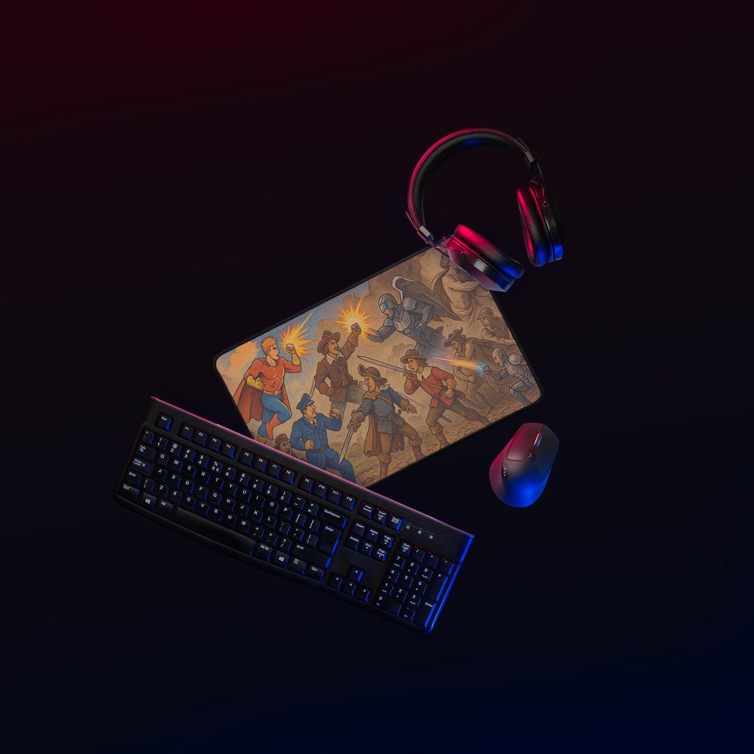Epic Timeless Battle Desk Mat – Multi-era Warriors Illustration | Anti ...