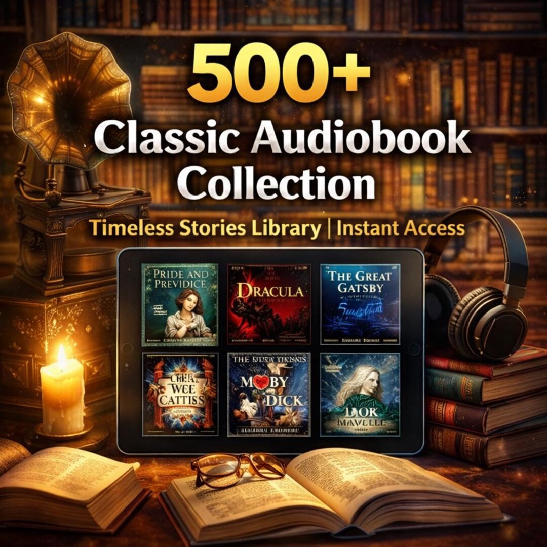 500+ Classic Audiobook Collection | Timeless Stories Library | Instant ...