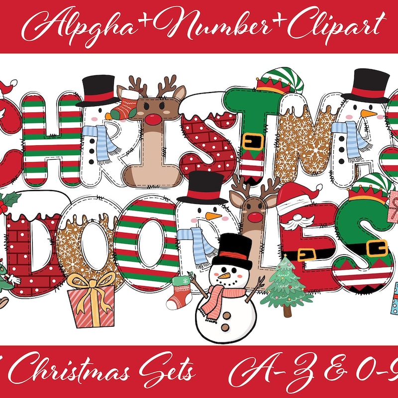 Preppy Santa Doodle Png - Etsy