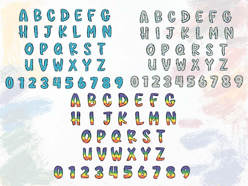 Doodle Alphabet PNG Bundle: School Teacher Font, Clipart (digital ...