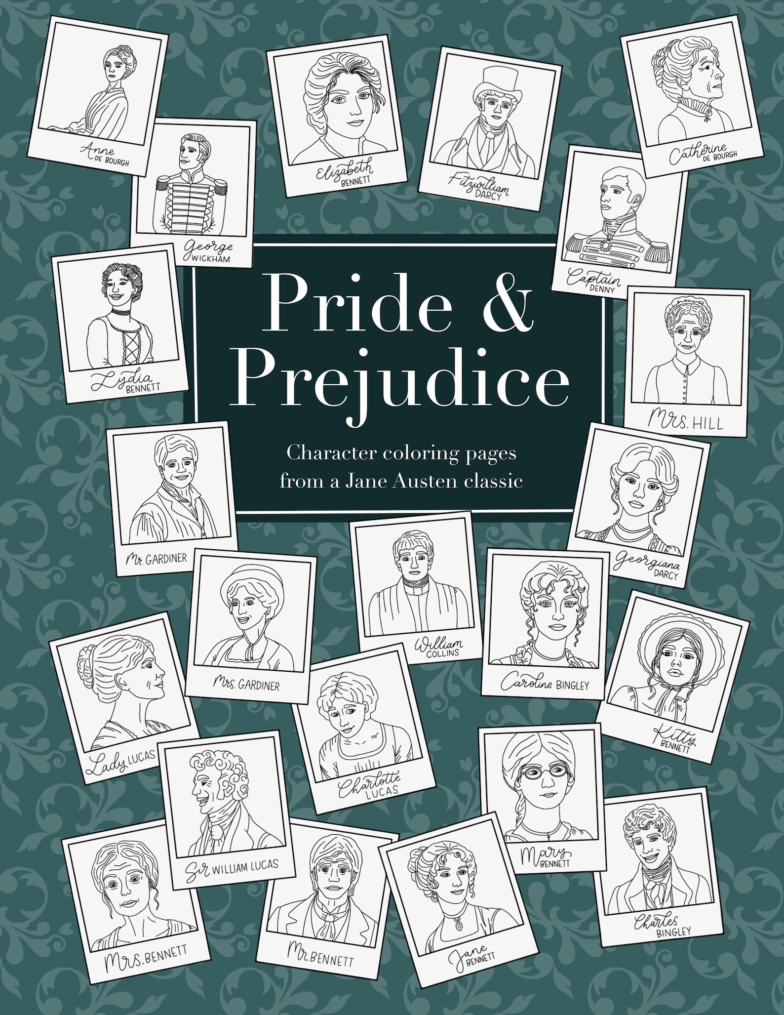 Pride & Prejudice Character Coloring Pages | Jane Austen Inspired ...