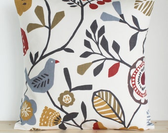 Scandinavian Cushion Cover, Orange Pillow Cover, Folk Pillow Sham ...