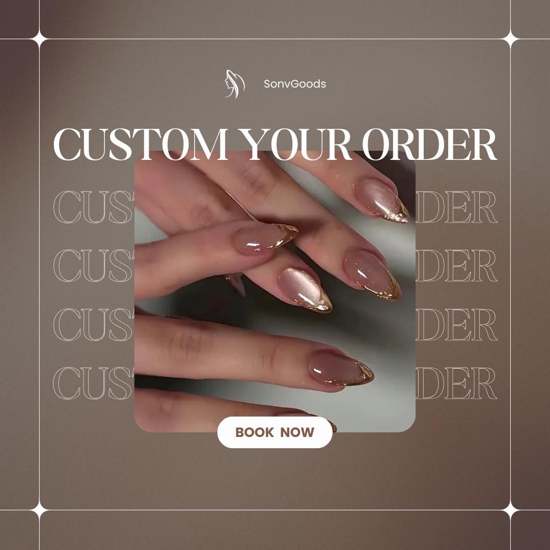 Custom Press on Nails, Personalized Almond Shape Hand Painted Made to ...