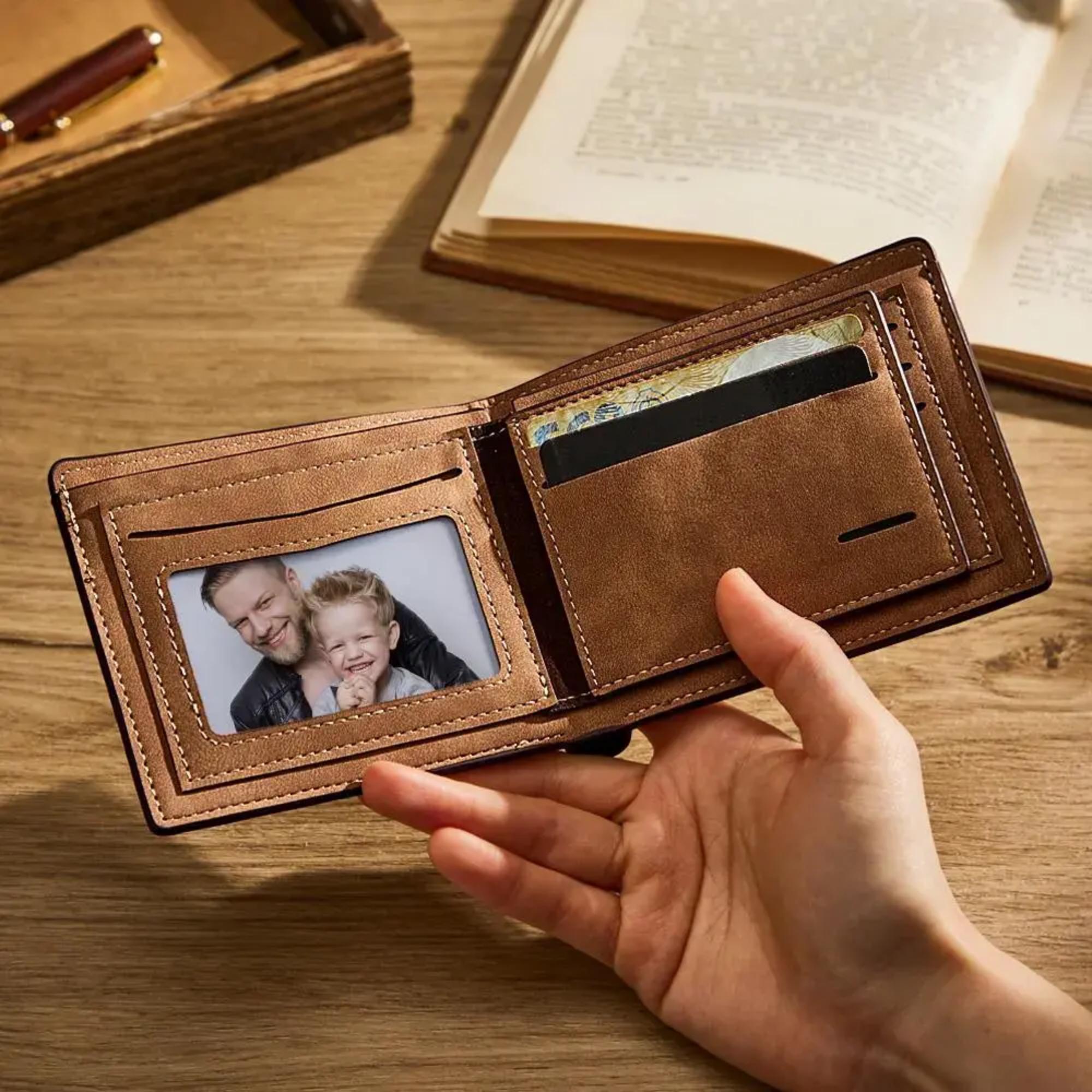 Wallet for Both Men and Women, Customized Leather Wallet With Photo and ...