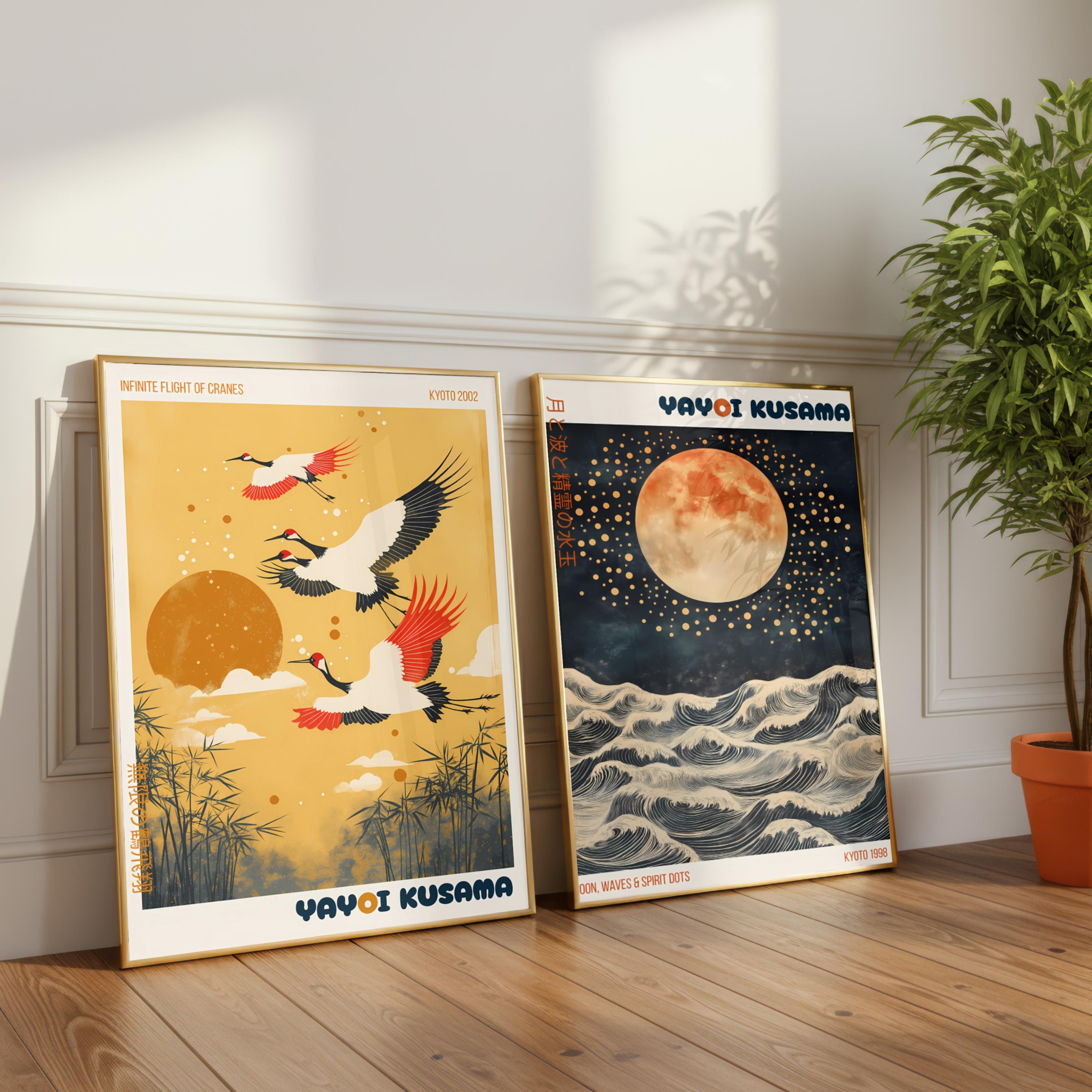 Yayoi Kusama Print Set of 50 – Japanese Wall Art Bundle, Colorful ...