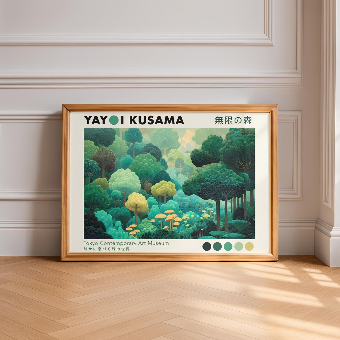 Yayoi Kusama Poster - Japanese Wall Art Forest Print, Botanical ...