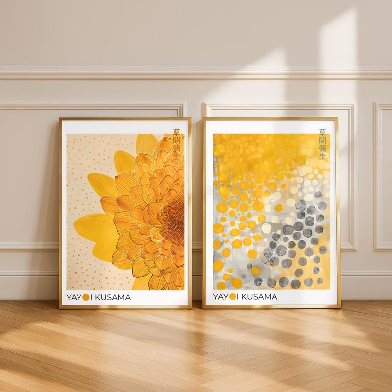 Yayoi Kusama Print Set of 50 - Japanese Poster, Abstract Wall Art ...