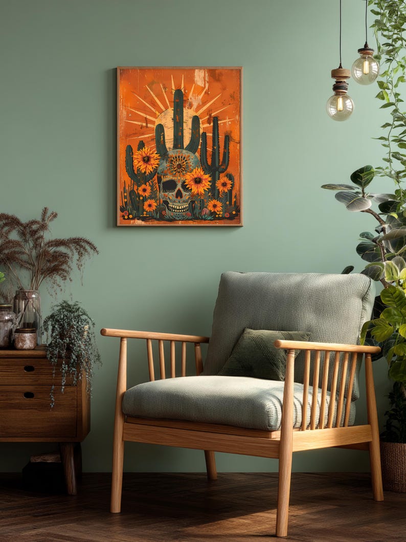 Dia De Los Muertos Print Set – Mexican Folk Art, Floral Skeleton Art ...