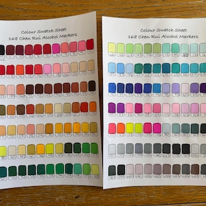 Chen Rui 168 Alcohol Marker Swatch Sheet | Digital PDF | Swatch ...