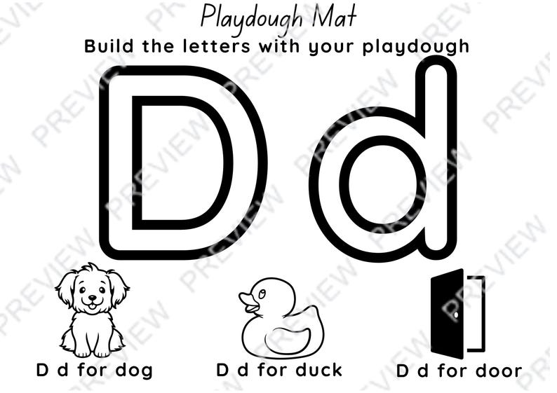 Preschool Nursery Alphabet Play Dough Mats Printable PDF, Home ...