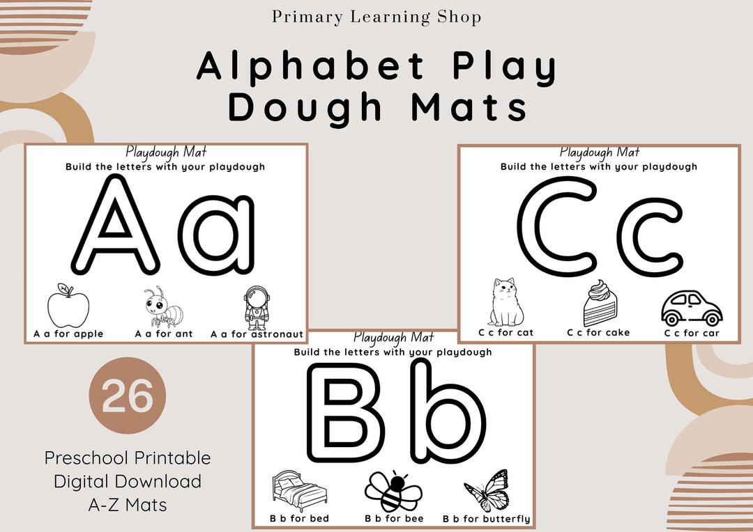 Preschool Nursery Alphabet Play Dough Mats Printable PDF, Home ...