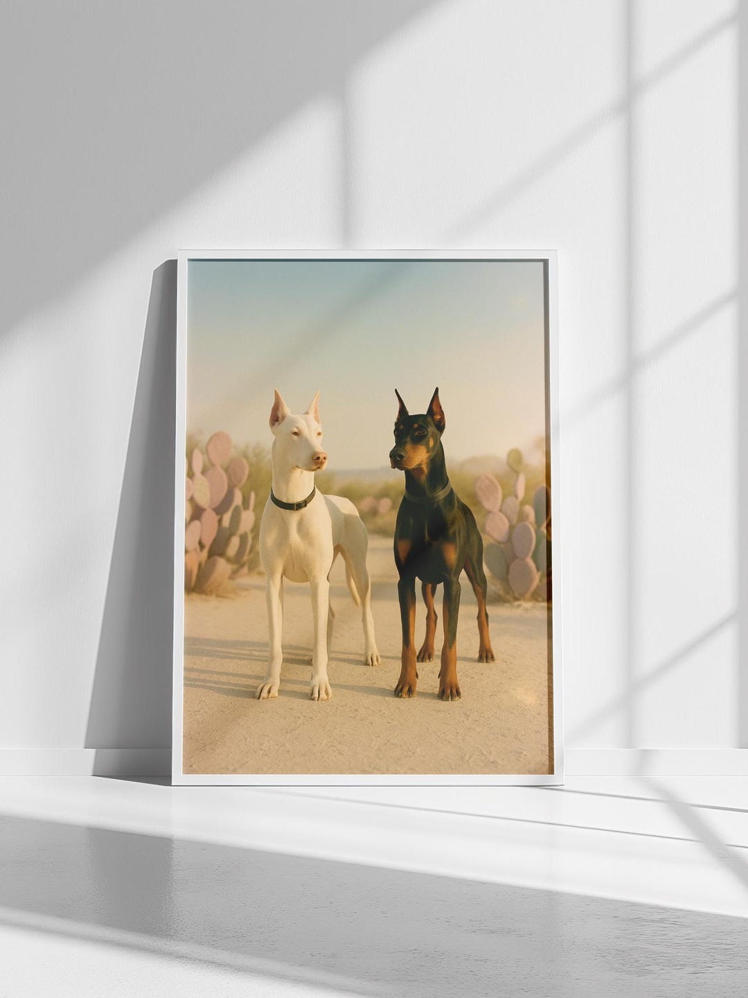 Two Dobermans – Dreamy Analog Film Desert Wall Art Printable – Pastel ...