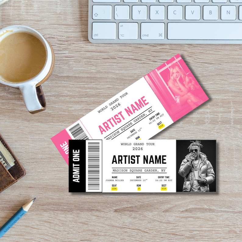 Editable Concert Ticket Template, DIY Event Ticket, Printable Concert ...