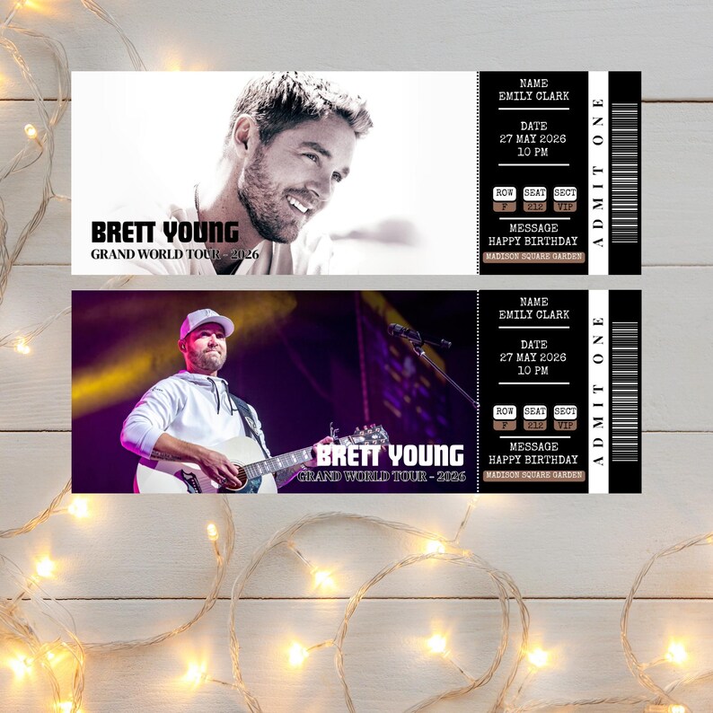 Editable Concert Ticket Template, DIY Printable Concert Ticket, Canva ...