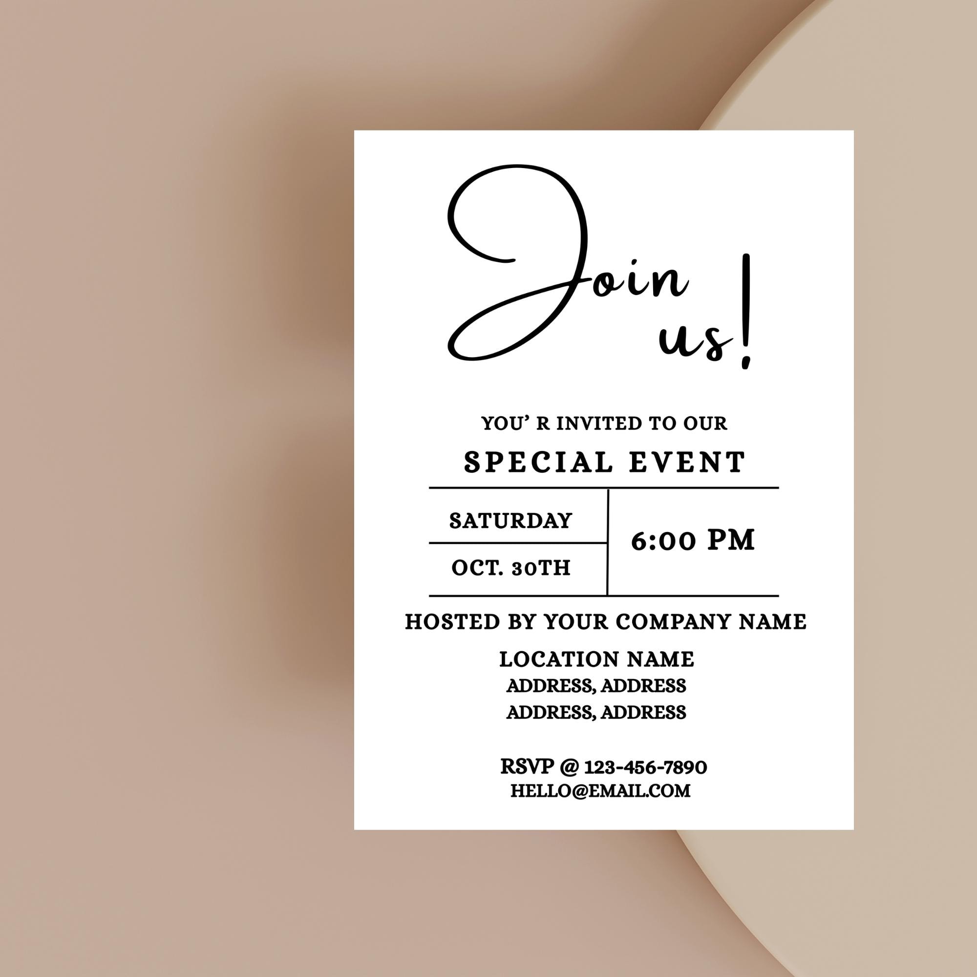 Modern Business Invitation Template, Special Event Invitation, Join Us ...