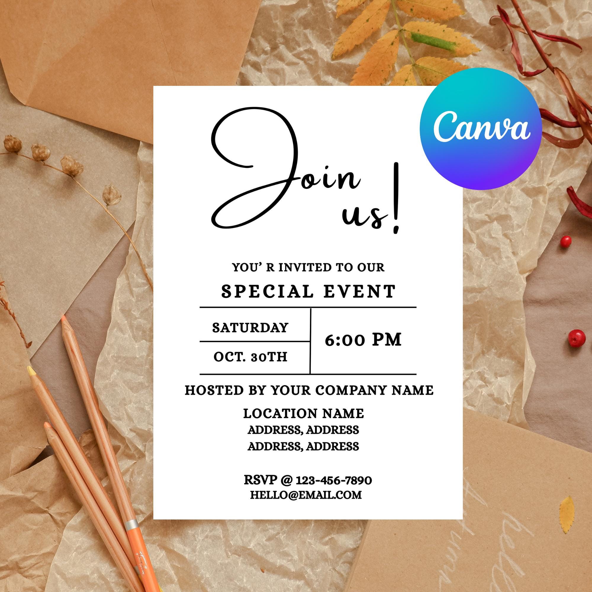 Modern Business Invitation Template, Special Event Invitation, Join Us ...