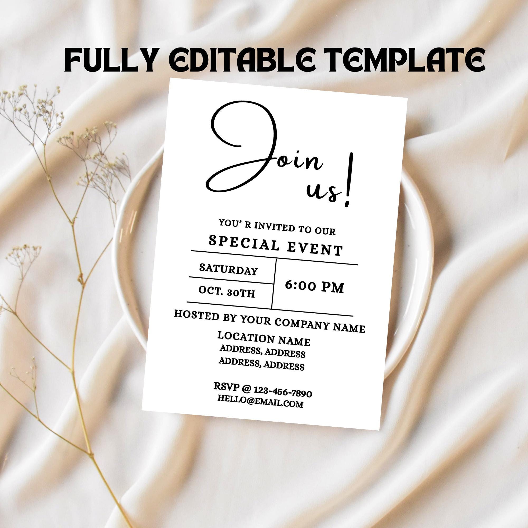Modern Business Invitation Template, Special Event Invitation, Join Us ...