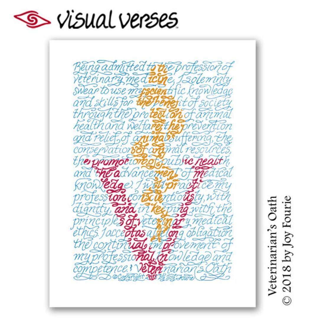 Veterinarian's Oath Handwritten Emblem - Etsy